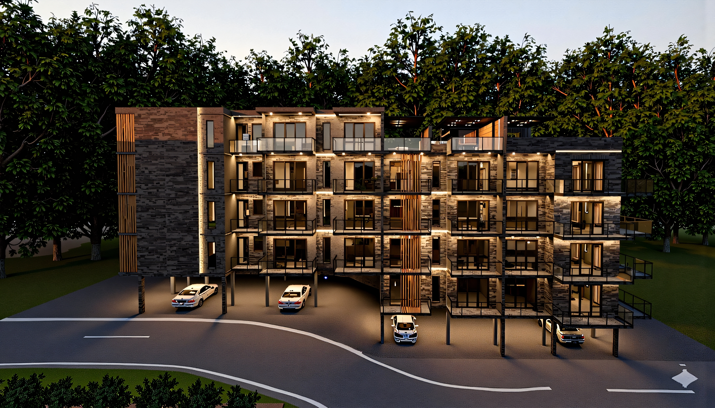 Exterior Render with Road | ArchiVinci | 18319